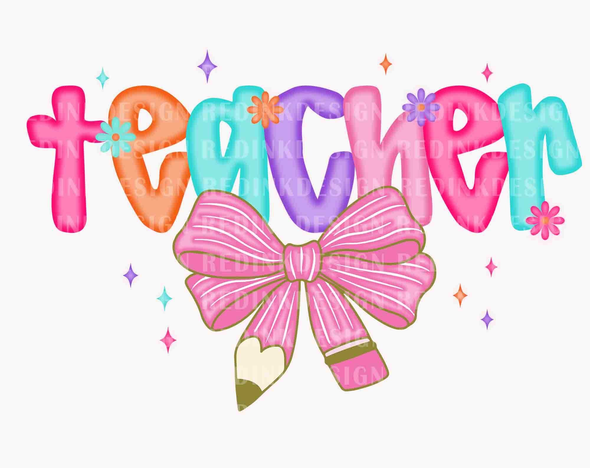 Teacher Coquette PNG, Floral Teacher Png, Funny Teacher Gift Png ...