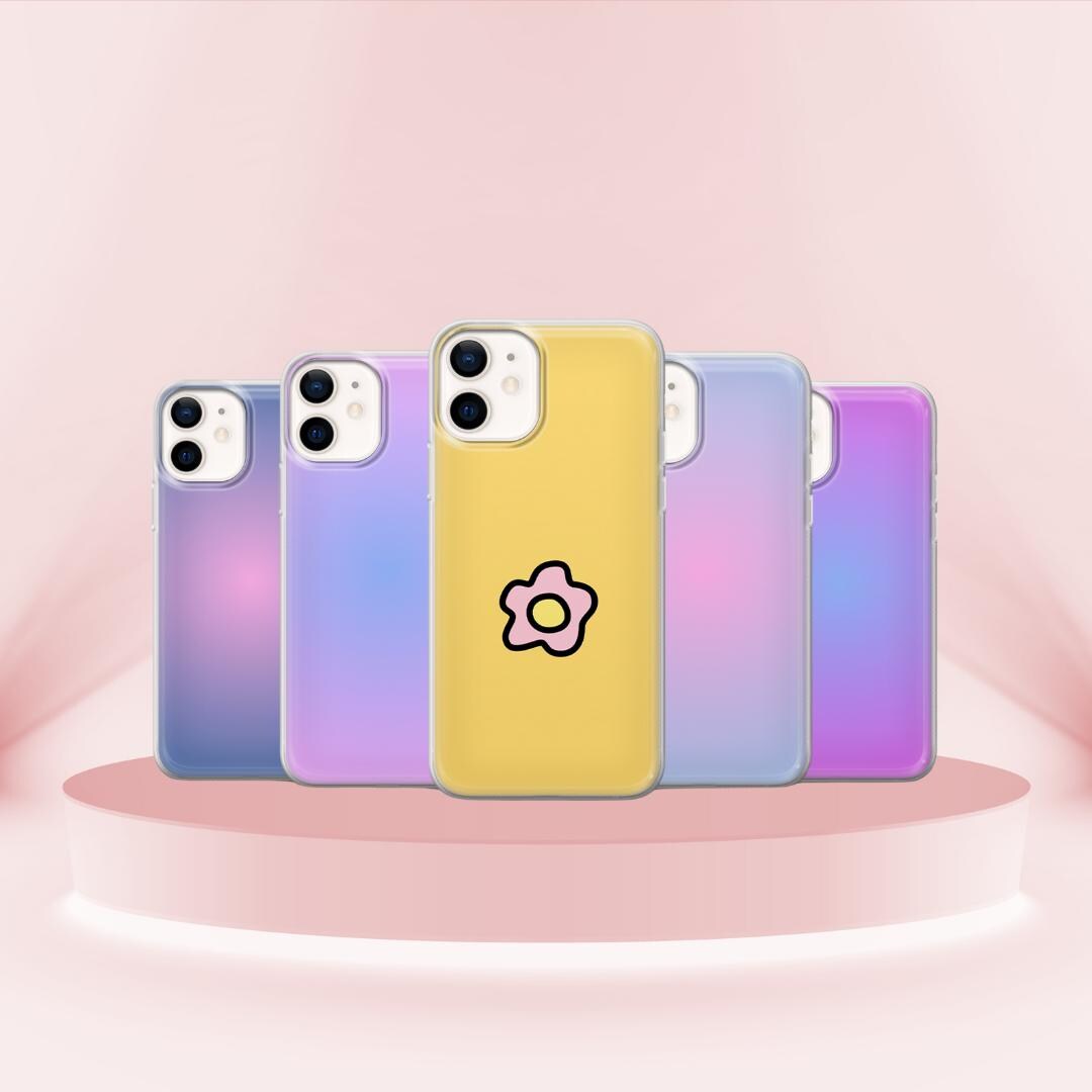 Pastel Gradient Phone Case Cute Design Cover Fit for iPhone 16 Pro, 15 ...
