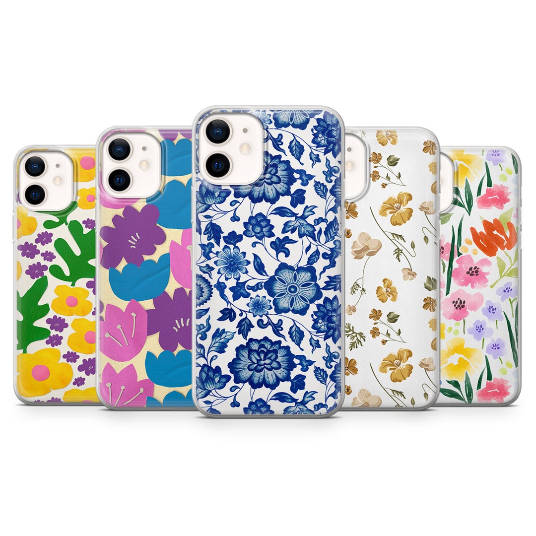 Cute Flower Phone Case Floral Cover Fit for iPhone 14 Pro, 13, 12, 11 ...