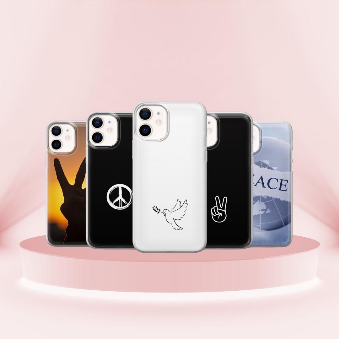 Peace Symbol Phone Case Love Design Cover Fit for iPhone 16 Pro, 15, 14 ...