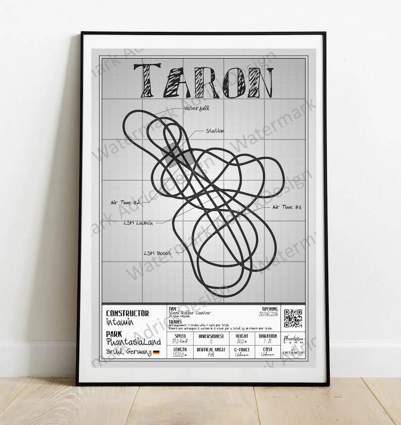 Taron PhantasiaLand Intamin : Rollercoaster Layout Poster - Etsy France