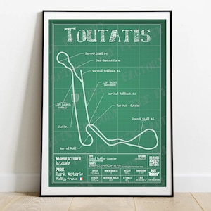 Toutatis - Parc Astérix | Intamin : Rollercoaster Layout Poster - Etsy