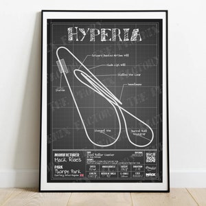 Hyperia - Thorpe Park | Mack Rides : Rollercoaster Layout Poster - Etsy