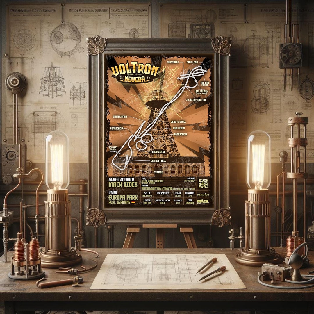 Voltron Nevera - Europapark | Mack Rides : Rollercoaster Layout Poster ...