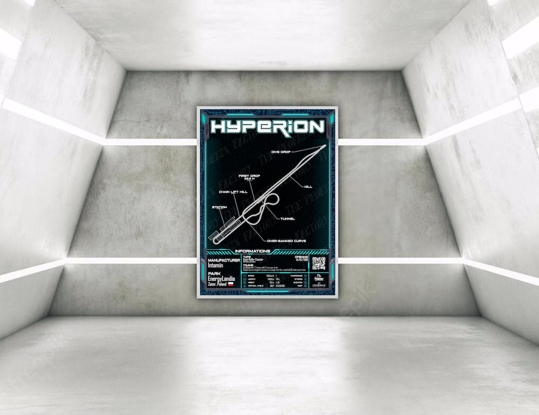 Hyperion - Energylandia | Intamin : Rollercoaster Layout Poster - Etsy