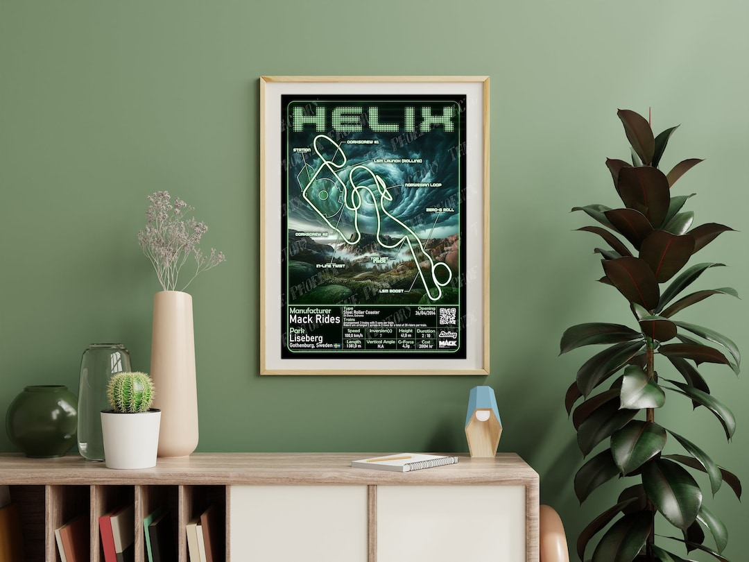 Helix - Liseberg | Mack Rides : Rollercoaster Layout Poster - Etsy