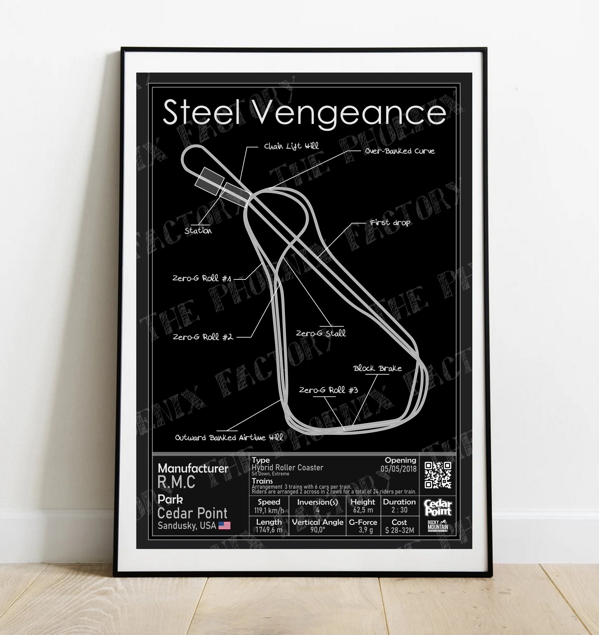 Steel Vengeance - Cedar Point | R.M.C : Rollercoaster Layout Poster - Etsy