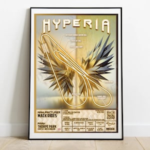 Hyperia - Thorpe Park | Mack Rides : Rollercoaster Layout Poster - Etsy