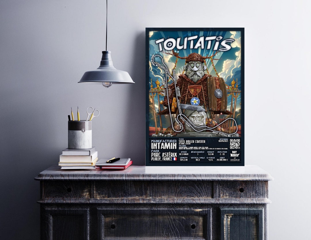 Toutatis - Parc Astérix | Intamin : Rollercoaster Layout Poster - Etsy