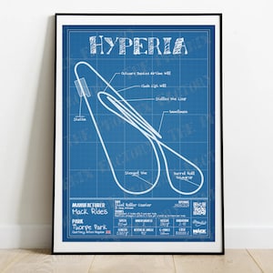 Hyperia - Thorpe Park | Mack Rides : Rollercoaster Layout Poster - Etsy