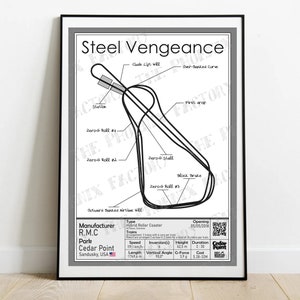 Steel Vengeance - Cedar Point | R.M.C : Rollercoaster Layout Poster ...
