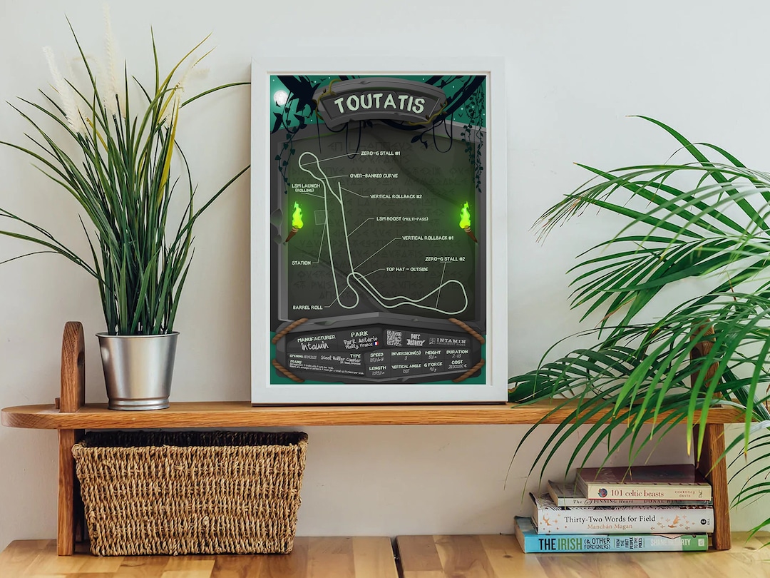 Toutatis Parc Astérix Intamin : Rollercoaster Layout Poster - Etsy France