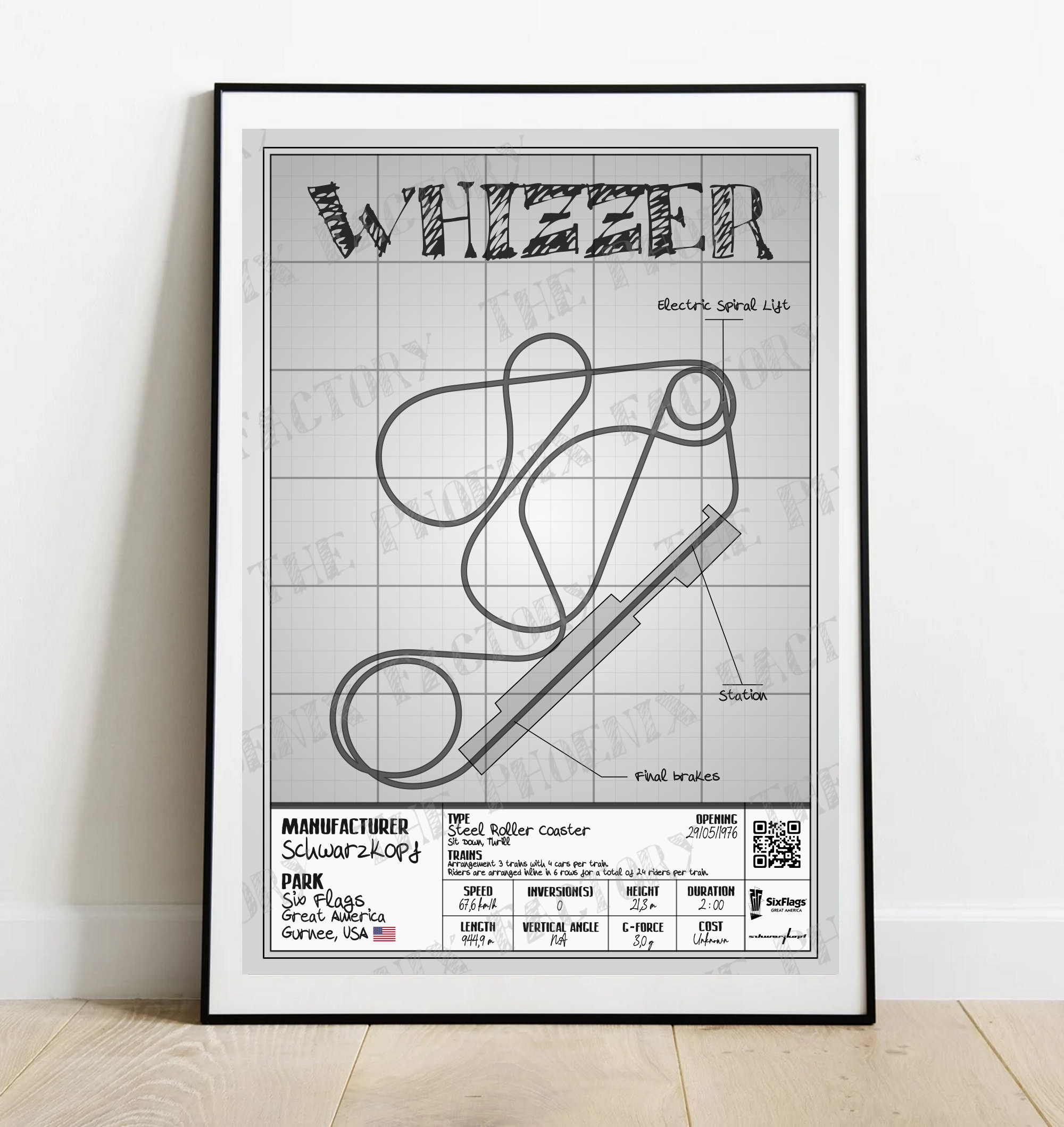 Whizzer : Minimalistic Rollercoaster Layout - Etsy