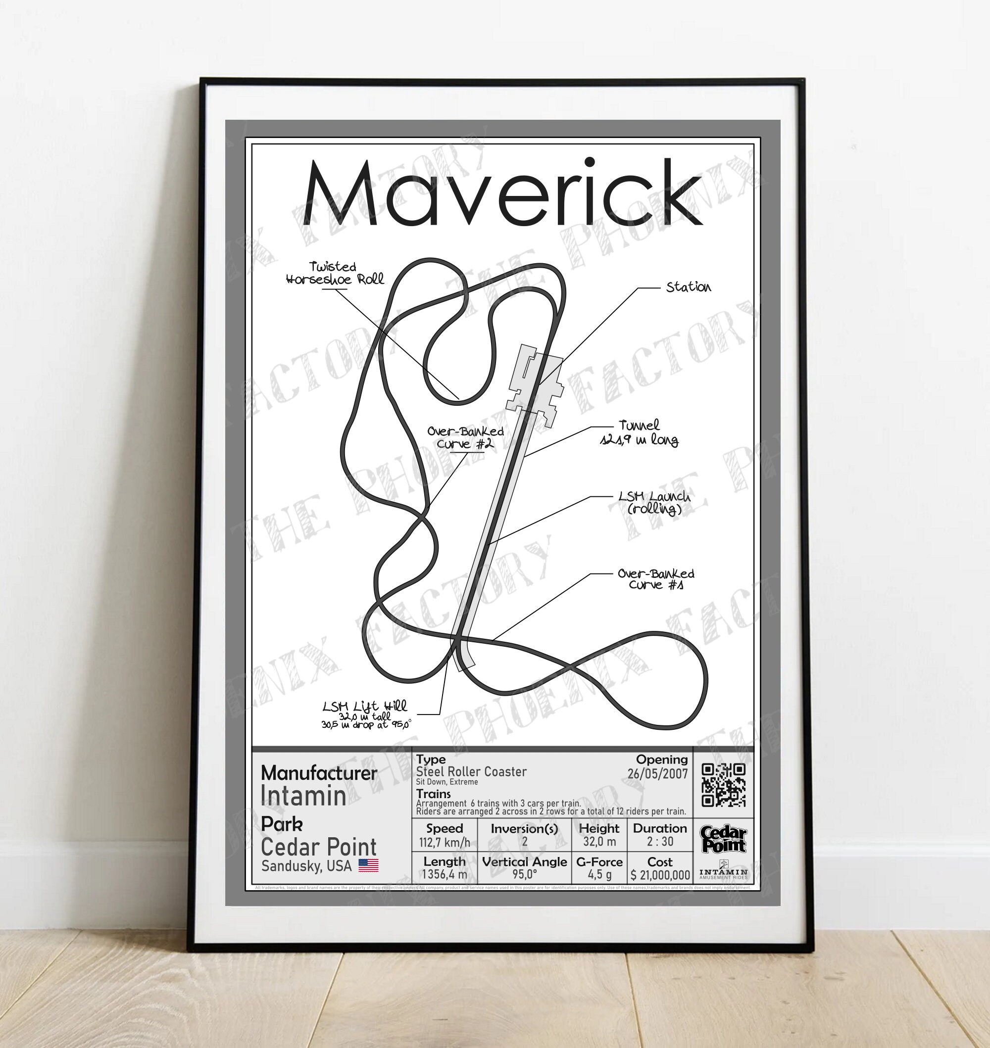 Maverick Cedar Point Intamin : Rollercoaster Layout Poster - Etsy France