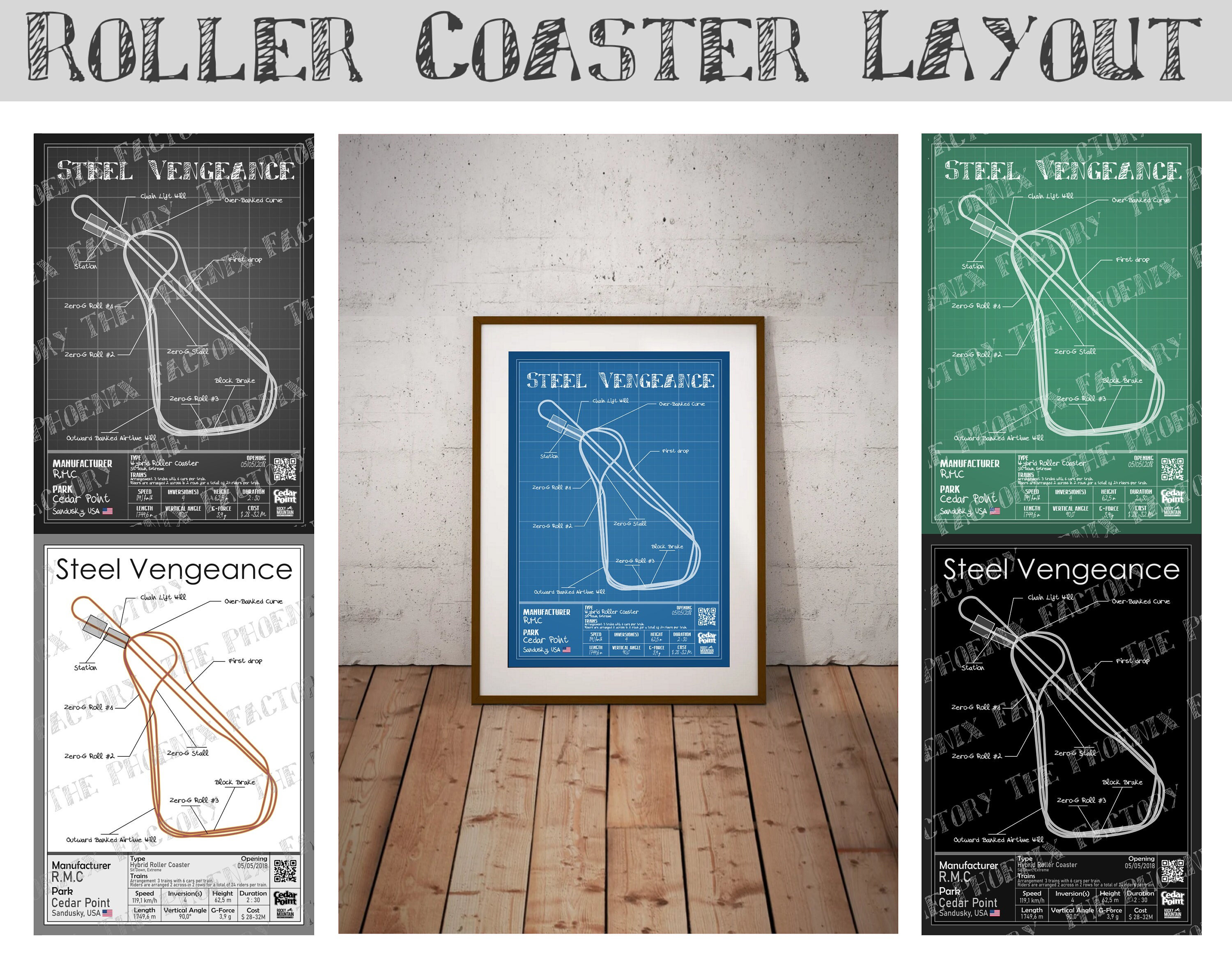 Steel Vengeance Cedar Point R.M.C : Rollercoaster Layout Poster - Etsy ...