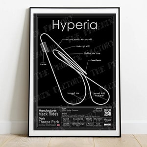 Hyperia - Thorpe Park | Mack Rides : Rollercoaster Layout Poster - Etsy