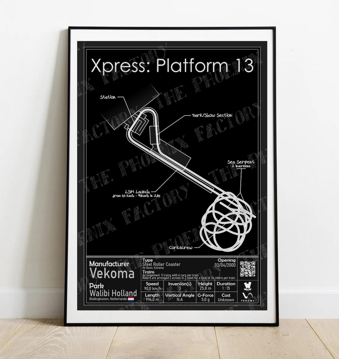 Xpress Platform 13 - Walibi Holland | Vekoma : Rollercoaster Layout Poster - Etsy