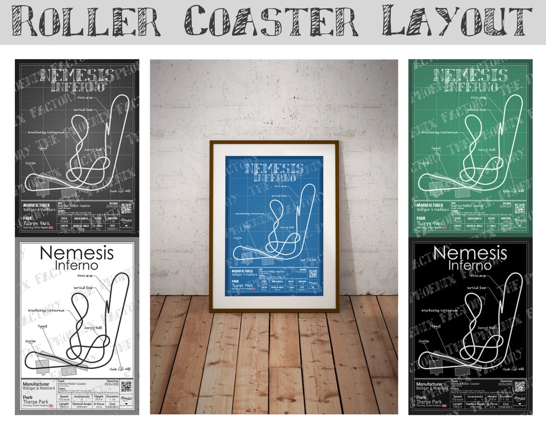 The Smiler : Minimalistic Rollercoaster Layout - Etsy