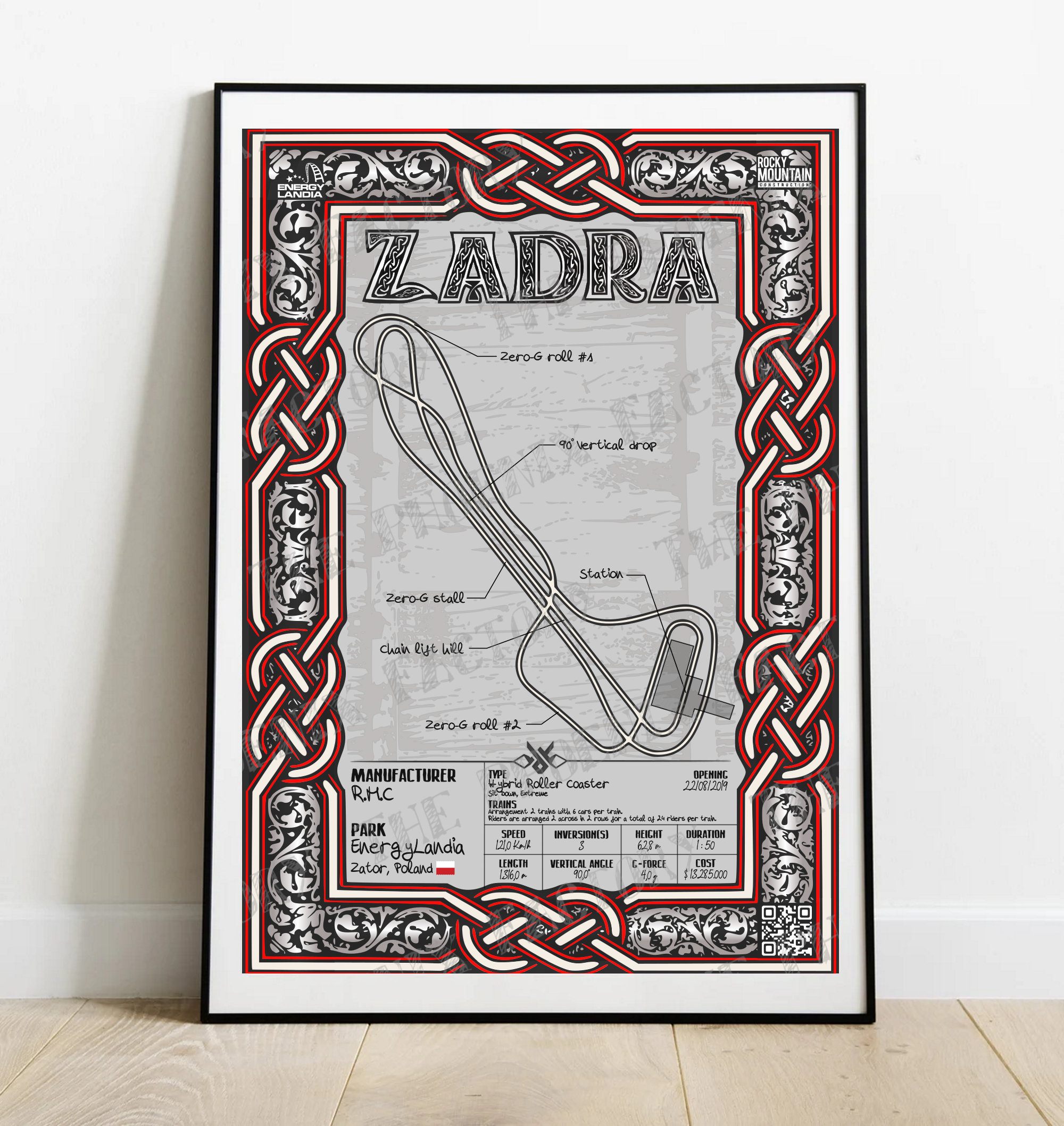 Zadra : Minimalistic Rollercoaster Layout - Etsy
