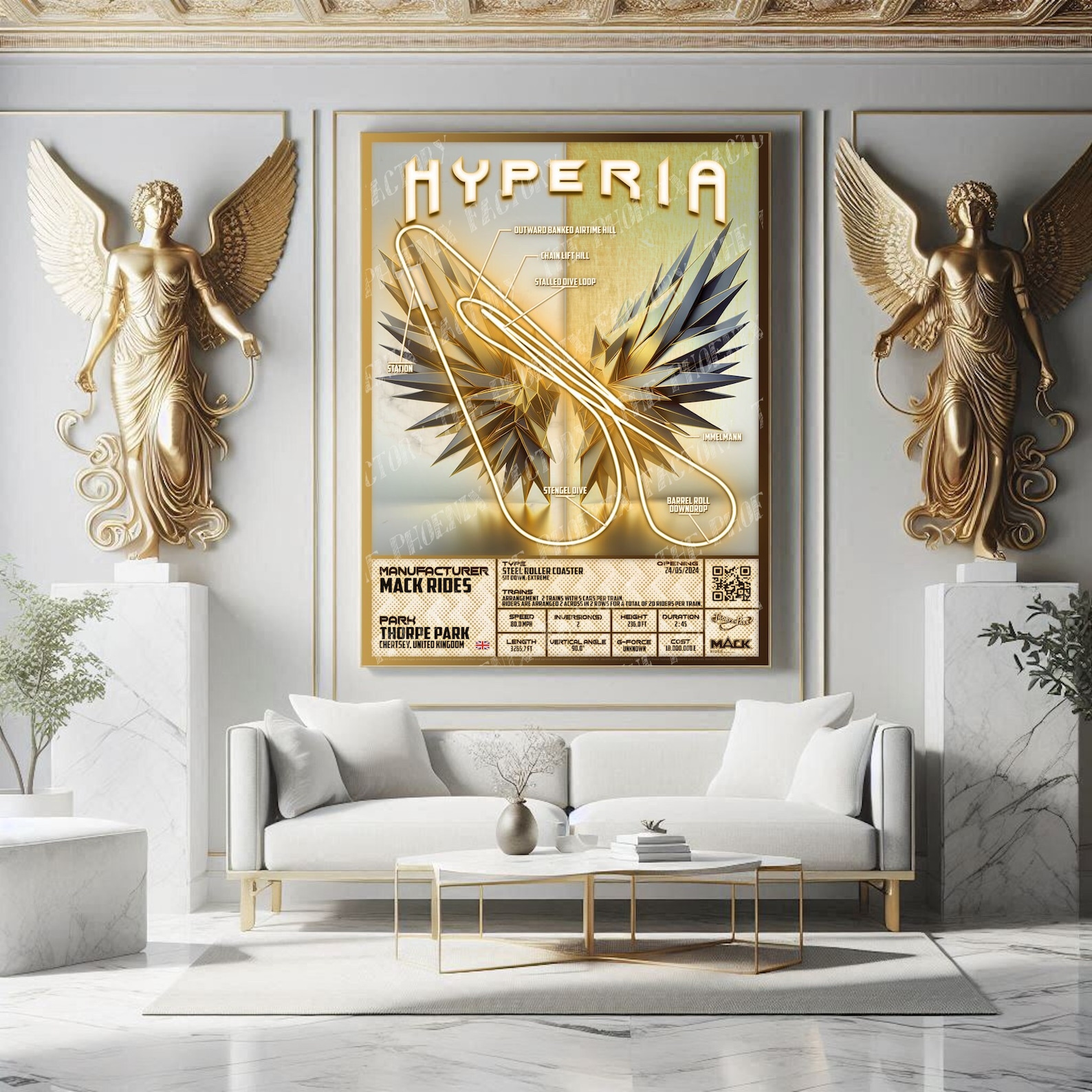 Hyperia - Thorpe Park | Mack Rides : Rollercoaster Layout Poster - Etsy