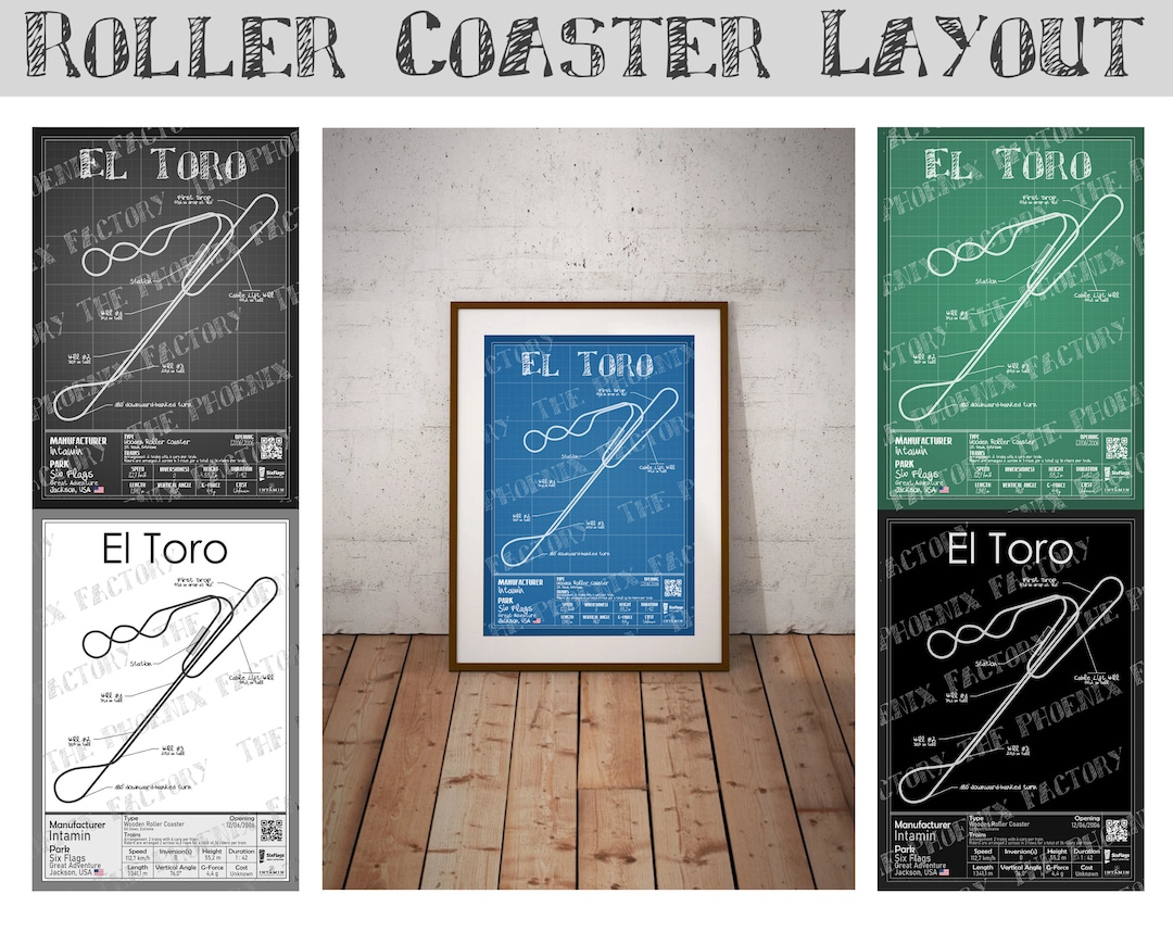 El Toro : Minimalistic Rollercoaster Layout - Etsy