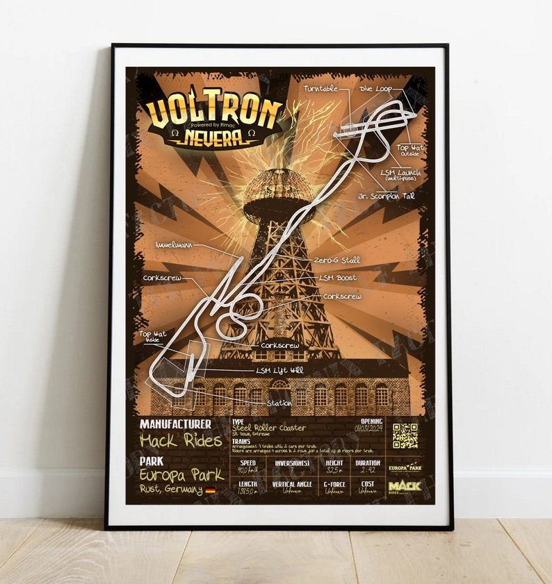 Voltron Nevera EuropaPark Mack Rides : Rollercoaster Layout Poster ...