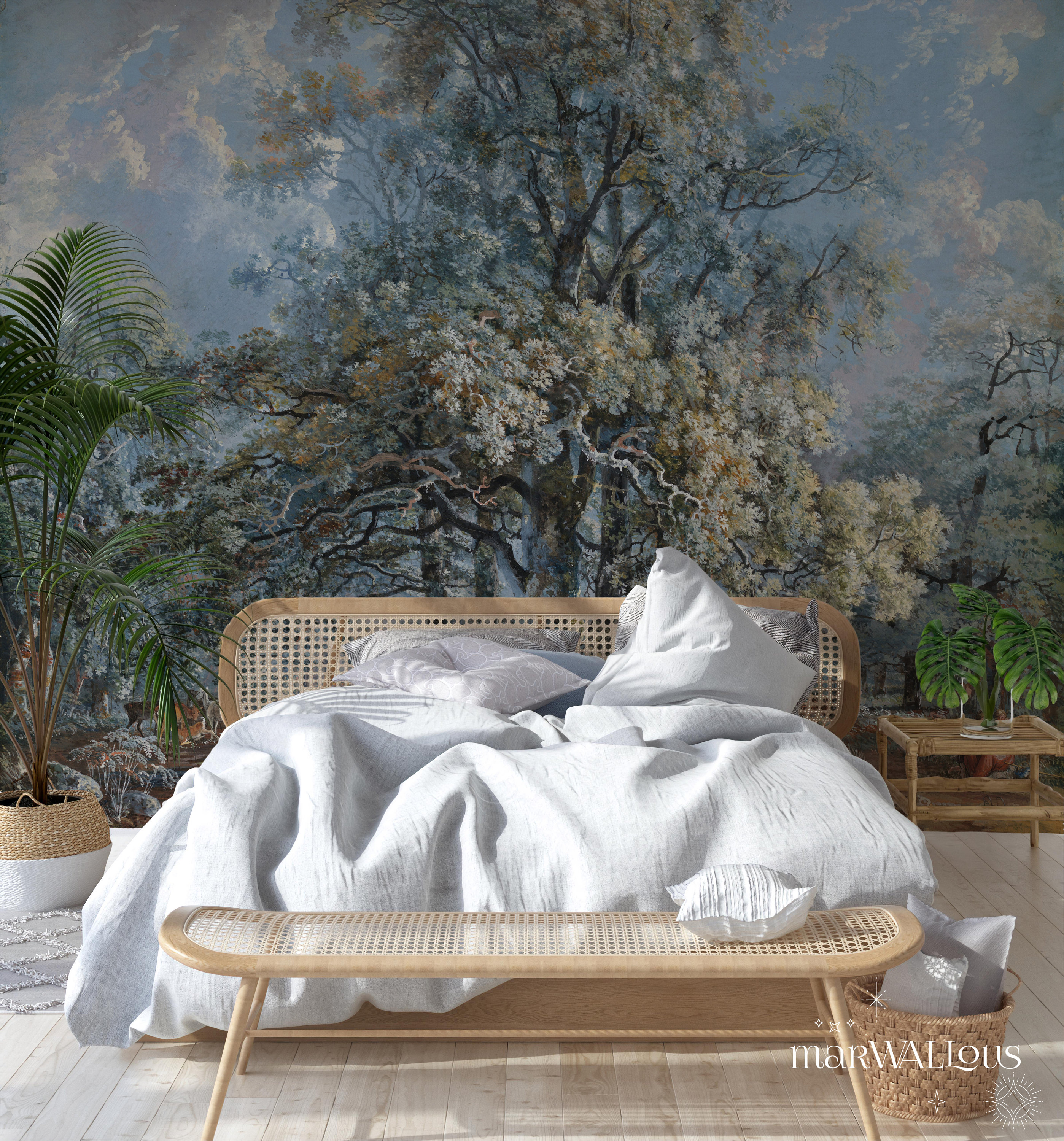 Tree Wall Mural Peel and Stick Forest Removable Wallpaper - Etsy