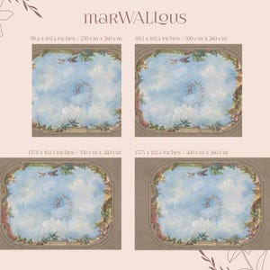 Ceiling Painting, Vintage Wallpaper, Rococo Decoration, Heaven Mural ...