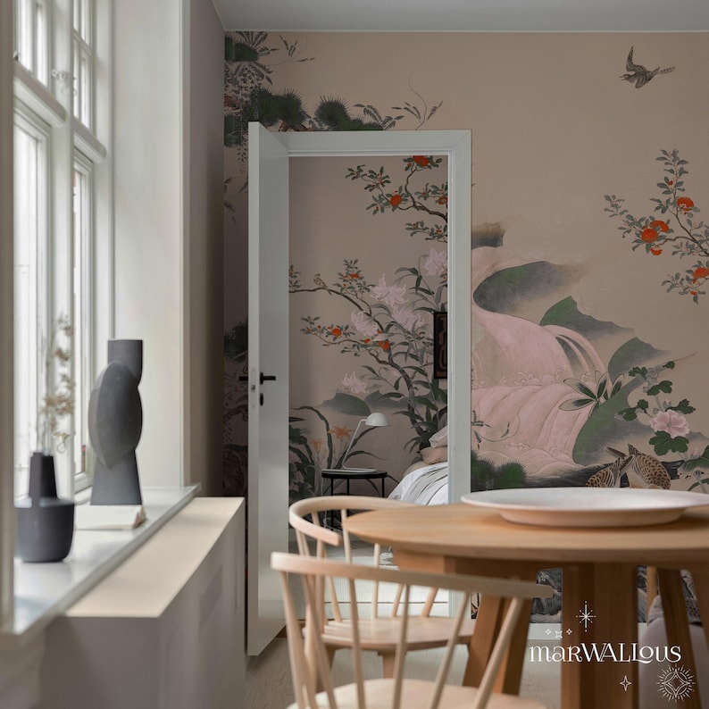 Japanese Garden Wallpaper, Japanese Decor, Peel and Stick, Removable ...