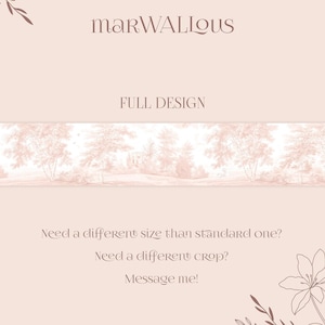 Blush Pastoral Landscape, Peel and Stick, Pastel Pink Wallpaper ...