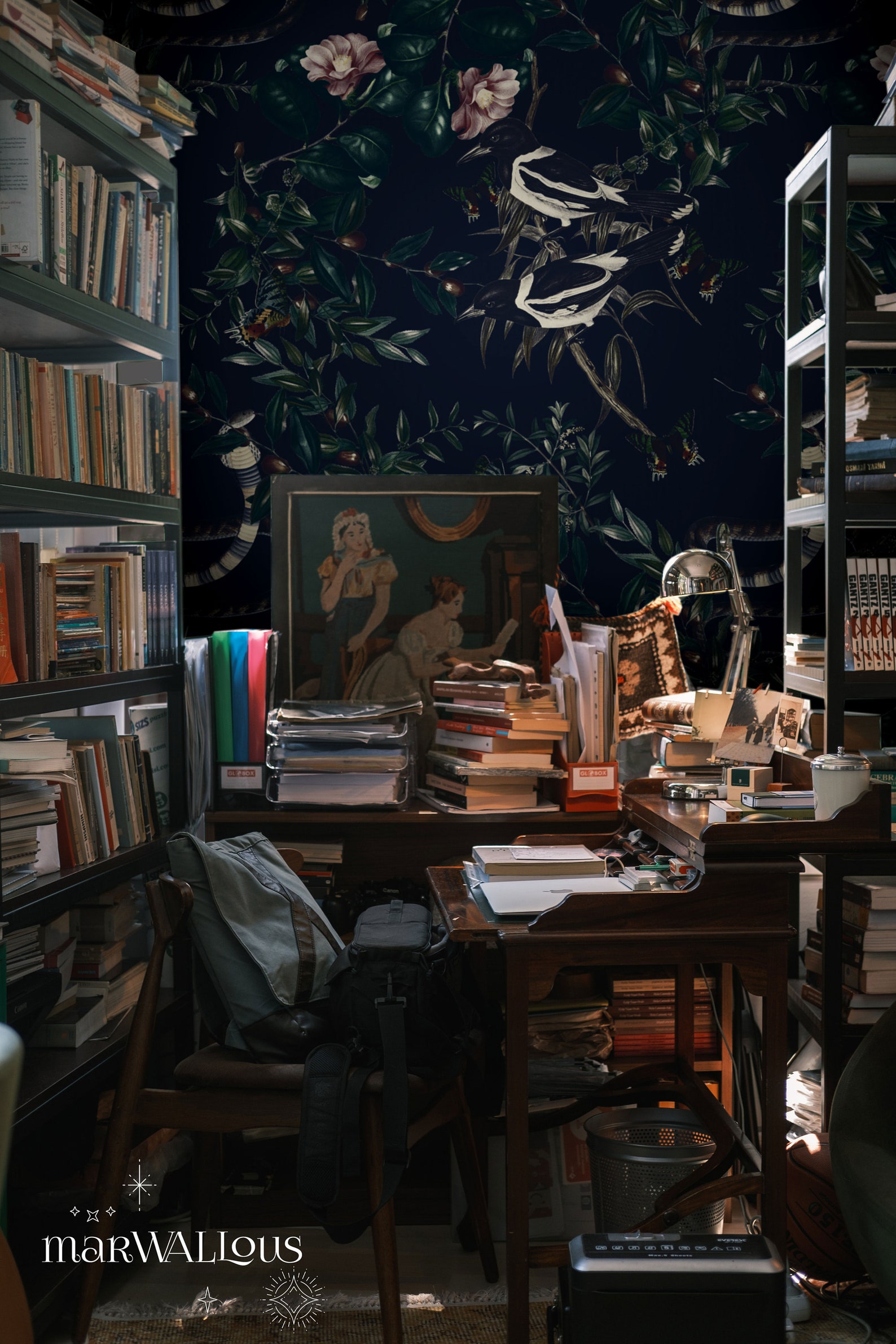 Dark Academia Wallpaper Vintage Night Wall Decor Witchy - Etsy