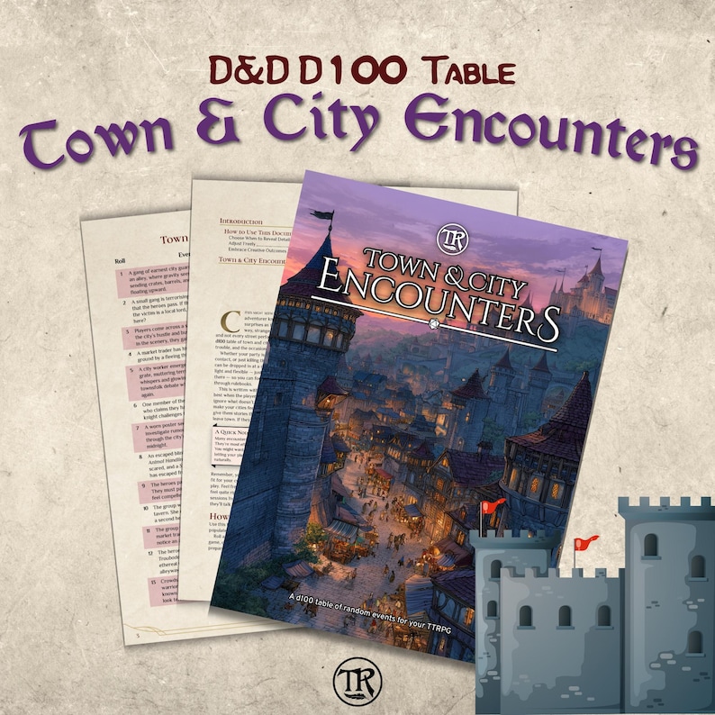 Town and City Encounters D&D D100 Random Table Generator | Dungeon ...