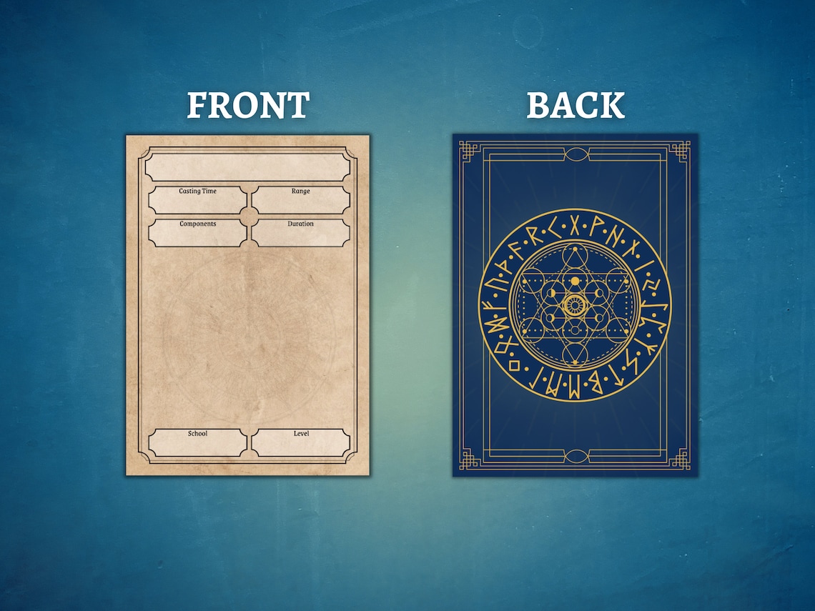 Interactive Editable Blank Spell Cards | D&D Spell Cards | Dnd ...