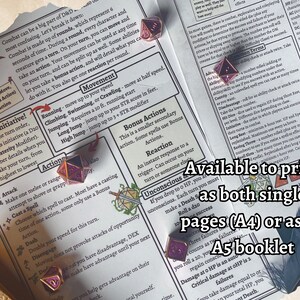 D&D Player's Cheat Sheet | How to Play Dungeons and Dragons | Digital ...