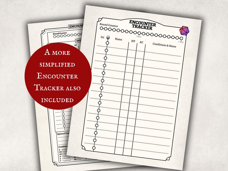 D&D Combat Encounter Initiative Trackers | Dnd Dungeons and Dragons 5e ...