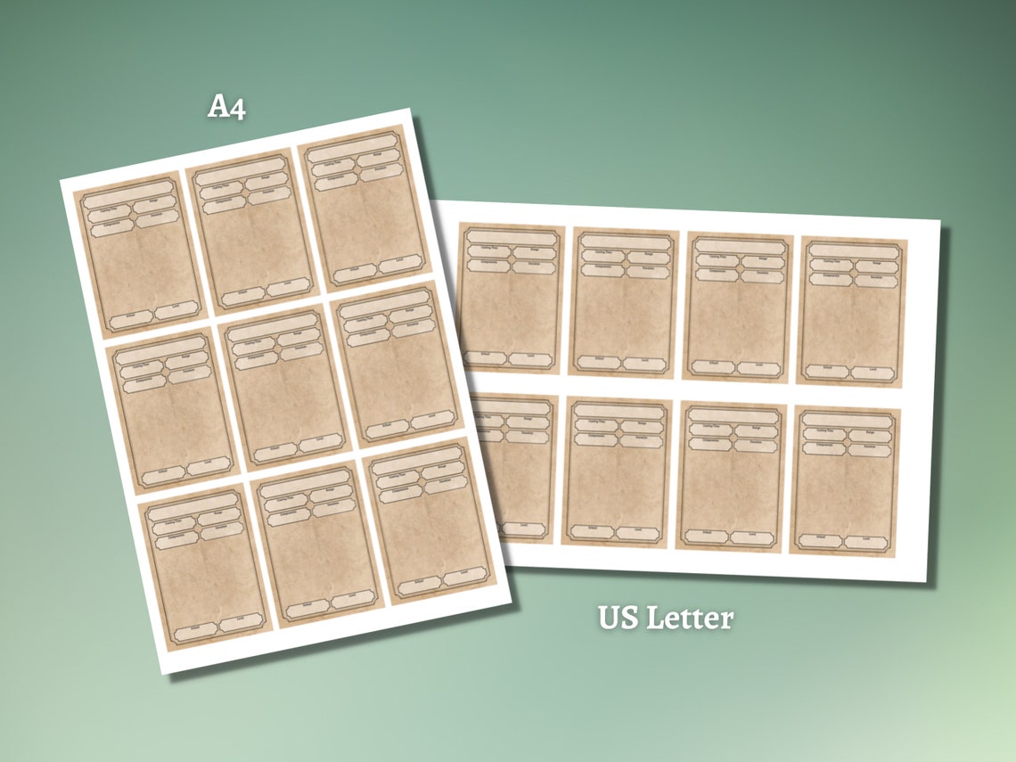 Interactive Editable Blank Item Cards D&D Magic Item Cards - Etsy