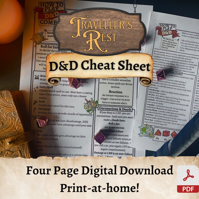 Dungeons and Dragons Dm Cheat Sheet - Etsy