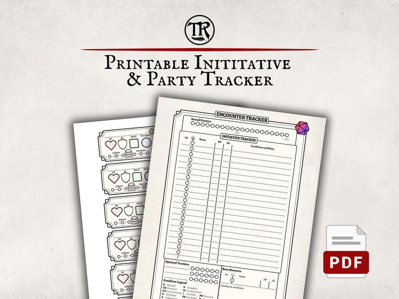 D&D Combat Encounter Initiative Trackers | Dnd Dungeons and Dragons 5e ...