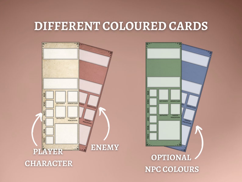 Interactive Printable Initiative Tracker Cards DM Screen Accessory D&D ...