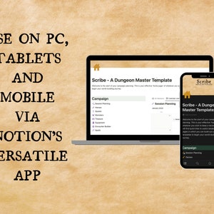 Scribe - a D&D 5e Notion Campaign Manager | TTRPG Notion Template - Etsy