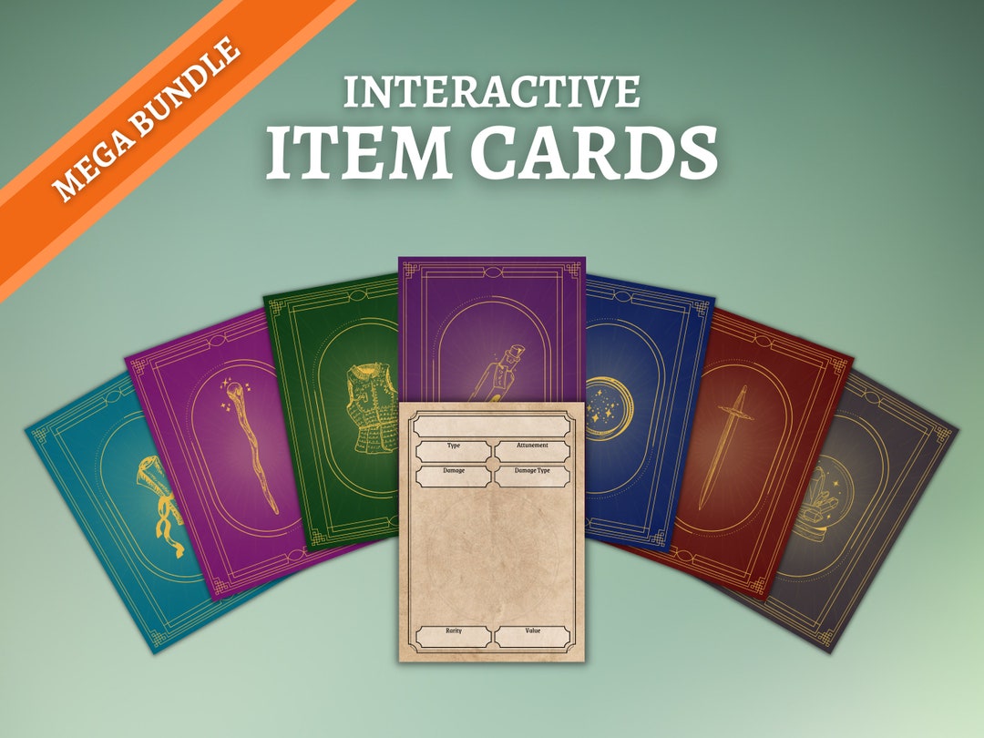 Interactive Editable Blank Item Cards | D&D Magic Item Cards | Dnd ...