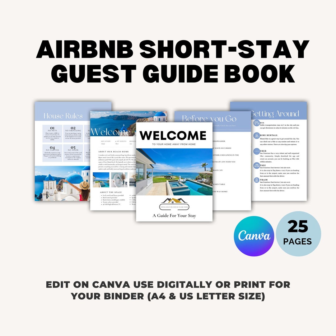 Airbnb Welcome Book Beach Template Canva Airbnb Welcome Guide Airbnb ...