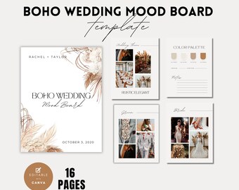 Wedding Mood Board Template Digital Wedding Planner Template Wedding ...