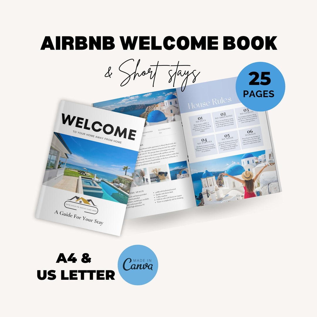 Airbnb Welcome Book Beach Template Canva Airbnb Welcome Guide Airbnb ...
