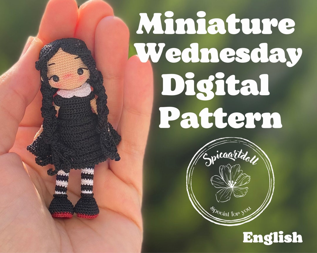 Wednesday Miniature Doll PATTERN (english) - Etsy