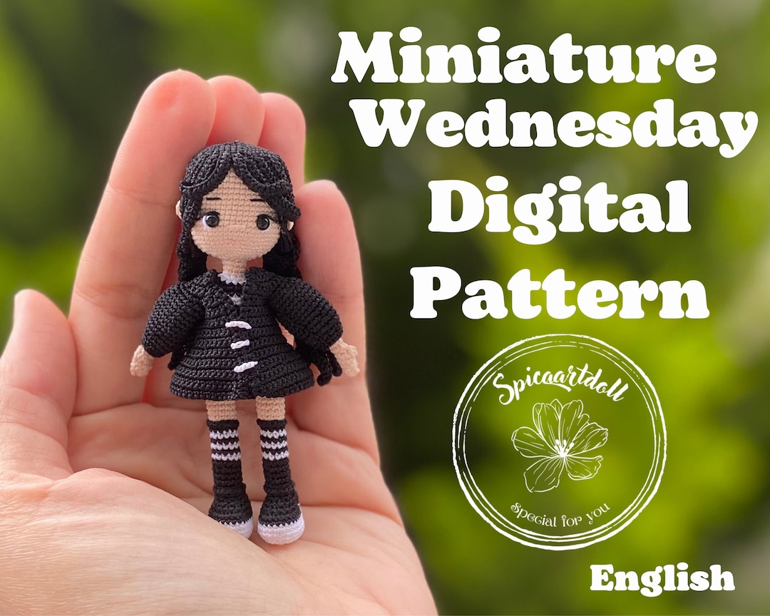 Miniature Wednesday Pattern, ,english Pattern, Miniature Crochet ...