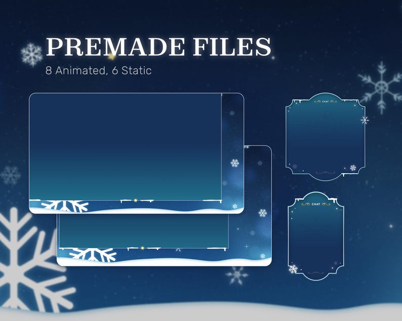 Snow Winter | Animated Stream Overlay Package | Chatting Screen ...
