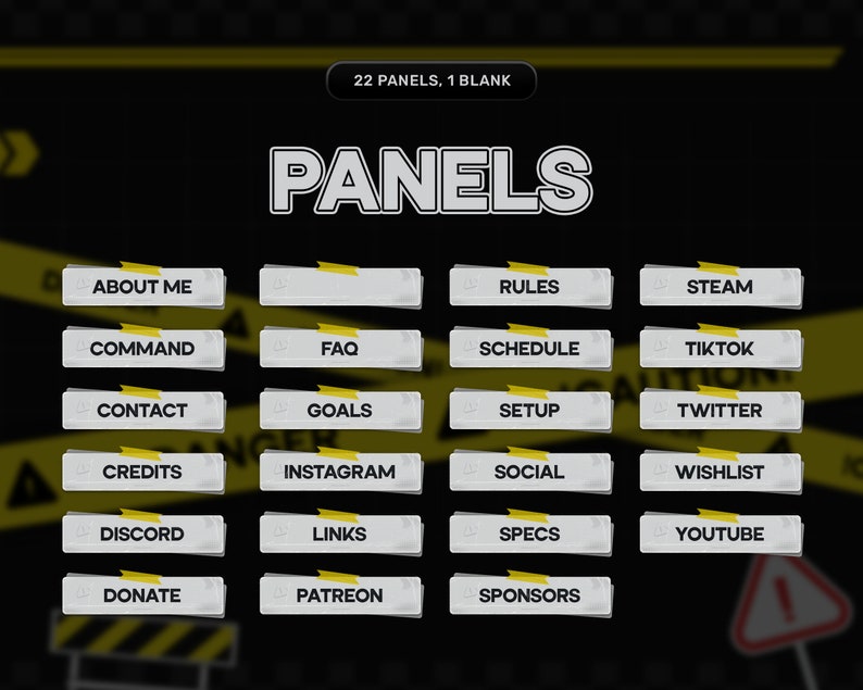 Urban Animated Stream Overlay Package, Yellow, Twitch, Panels ...