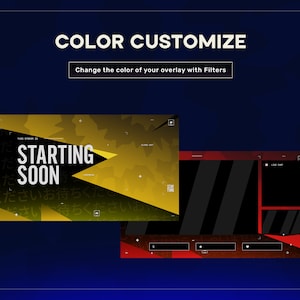 Dark Blue Stream Overlay Package Animated, Minimalist, Gaming, Twitch ...