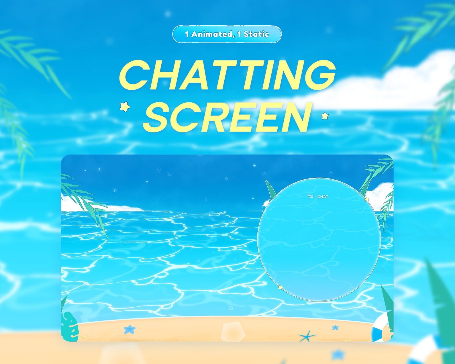 Animated Beach Ocean Stream Overlay Package, Twitch (digital Download ...